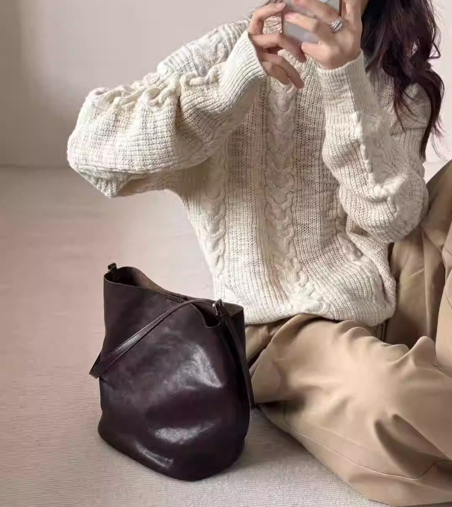 Women's Leather Hobo Bags Brown Leather Hobo Bag Leather Hobo Bucket ...