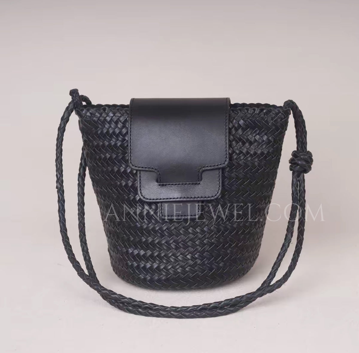 Woven Mini Bag Woven Leather Bucket Bag Leather Bucket Shoulder Bag ...